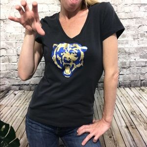 H&M | Tops | Hm Basic Tee W Foiled Tiger In Blue Gold M | Poshmark